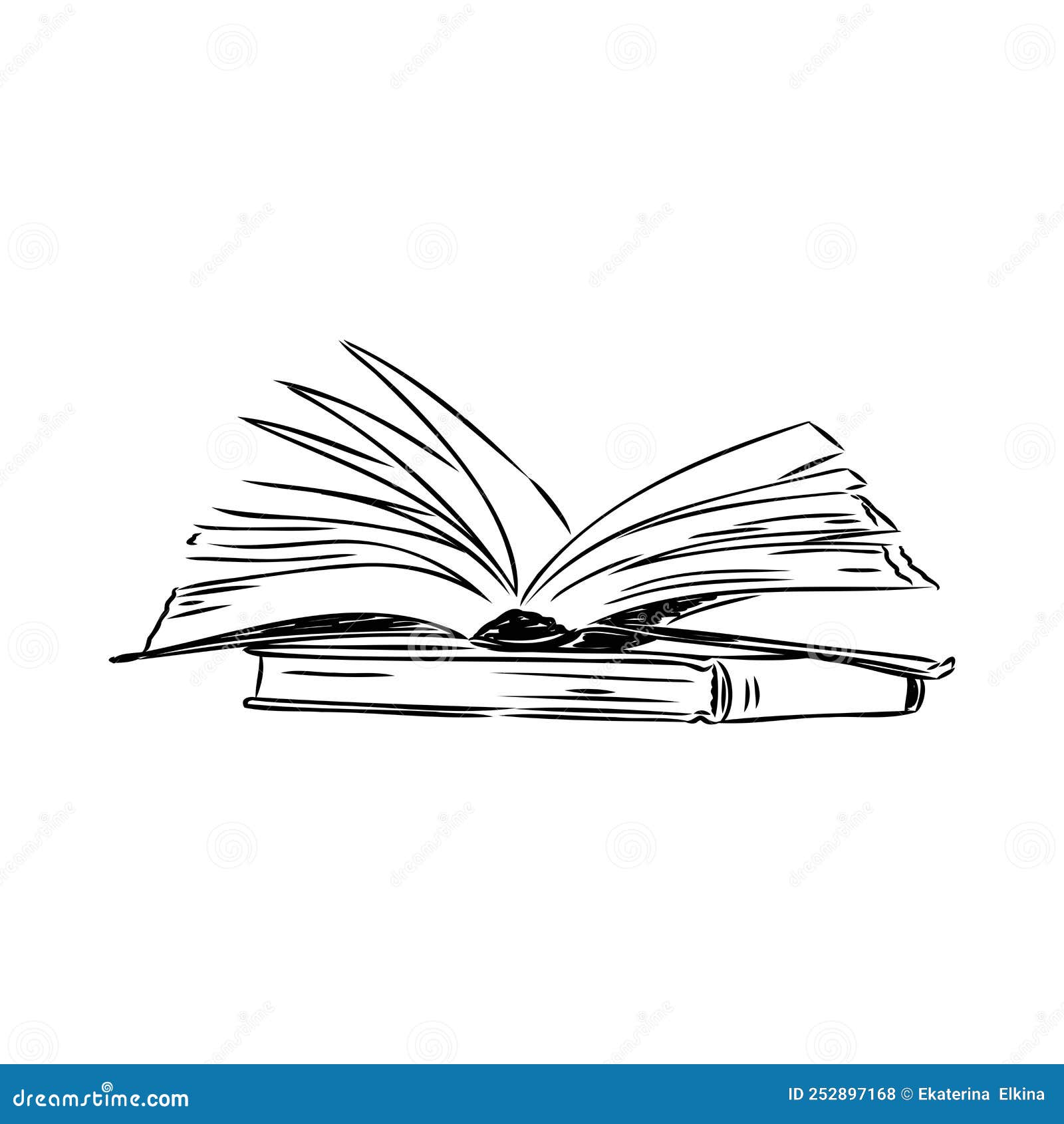 Stack Of Books Isolated On White Hand Drawn Sketch Vector Illustration