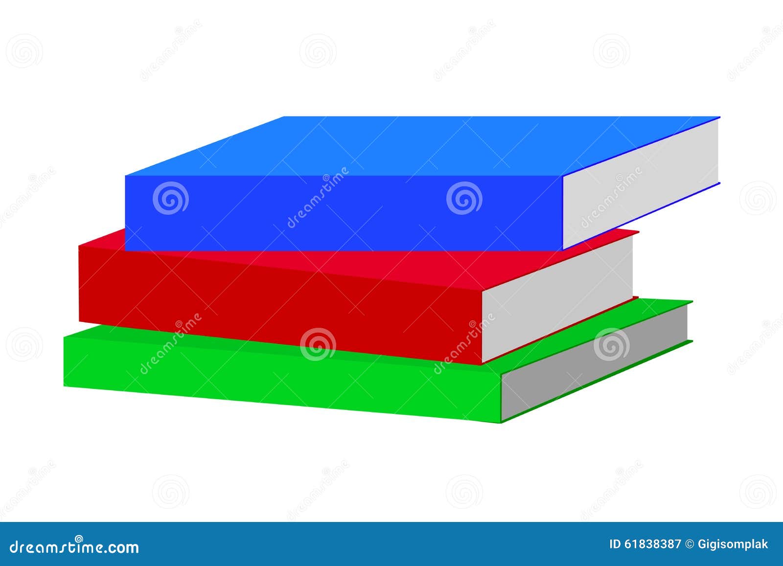 Stack of Books Isolated on White Stock Vector - Illustration of mock ...