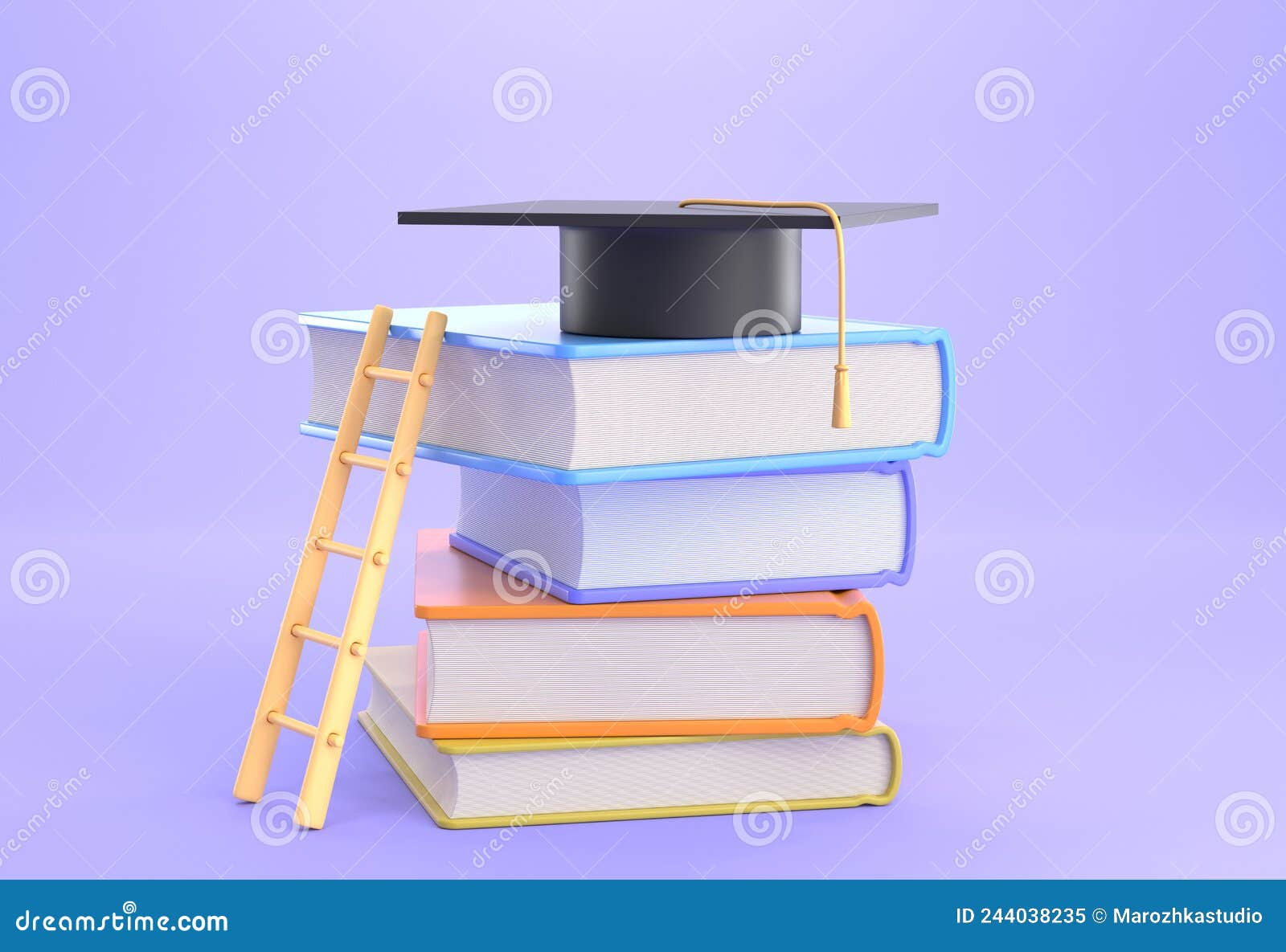3d Render Graduation Cap With Diploma Certificate Royalty-Free Stock ...