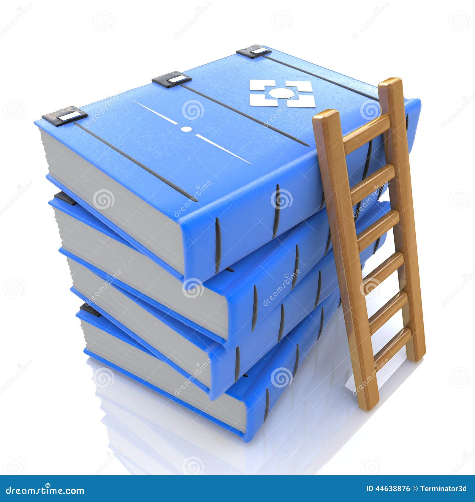 3d Ladder on Stack of Books Stock Illustration - Illustration of ...