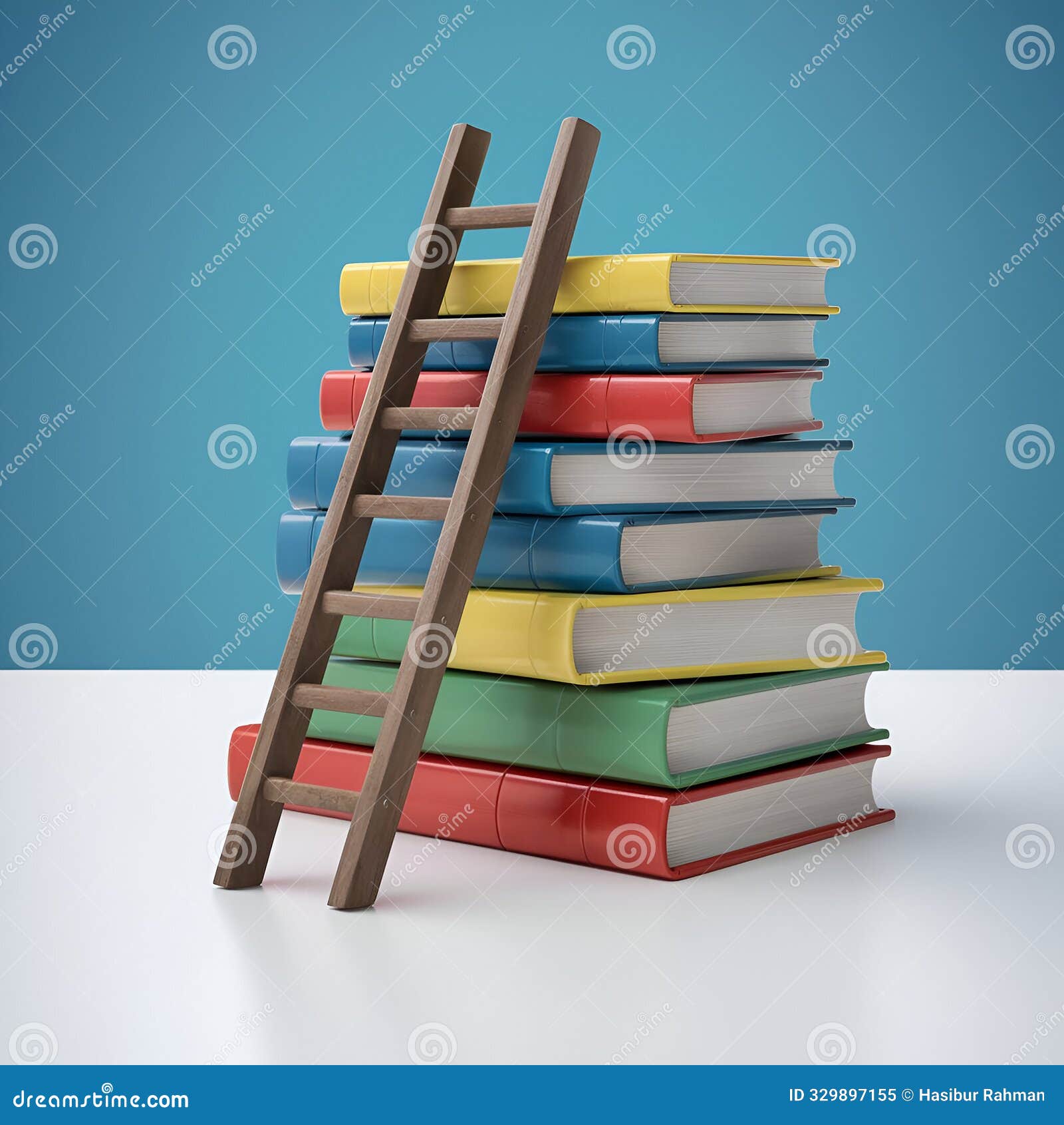 Stack of Books with Ladder Education Learning Concept Stock ...