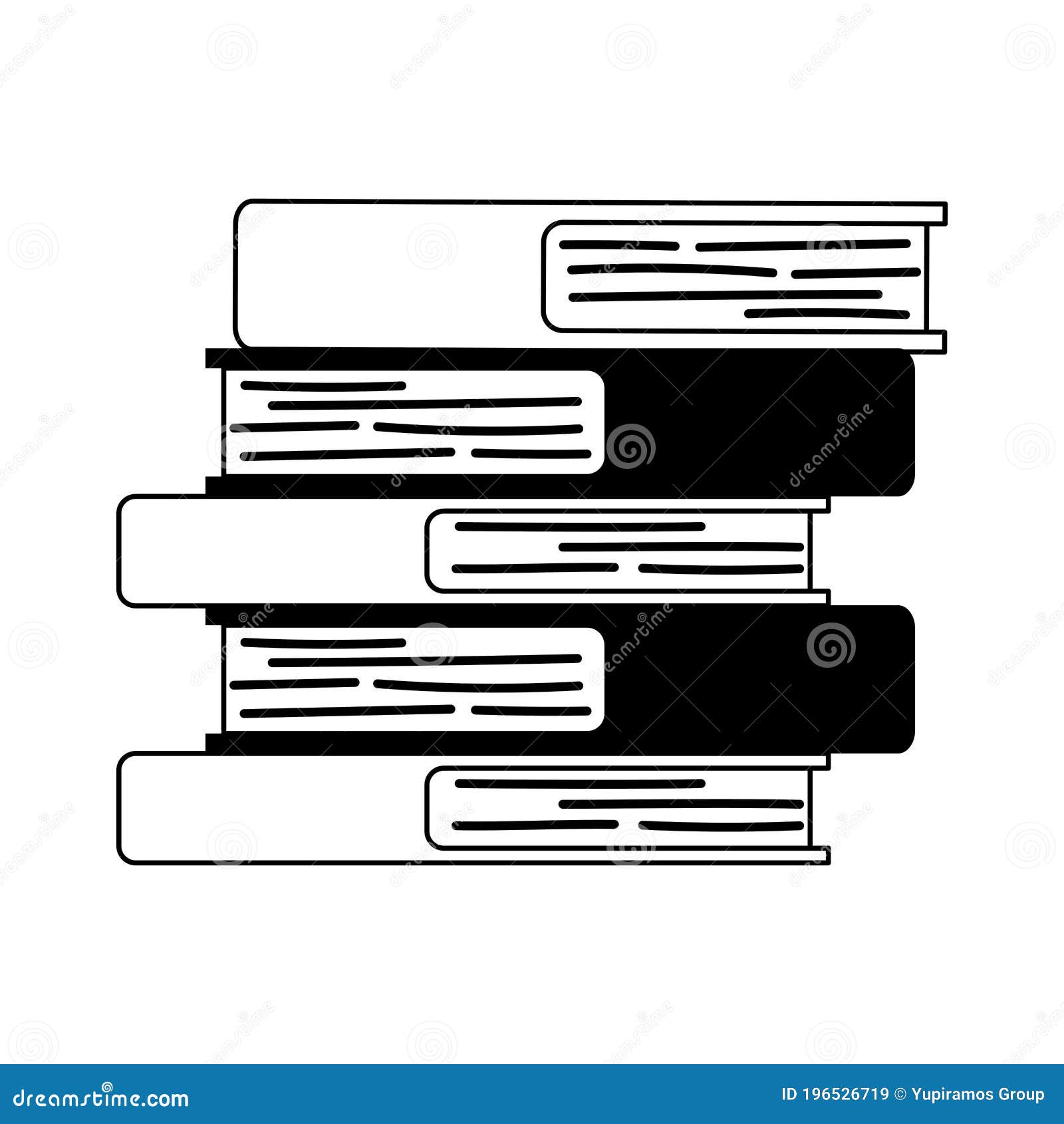 Stack of Books Learn Isolated Design White Background Line Style Stock ...