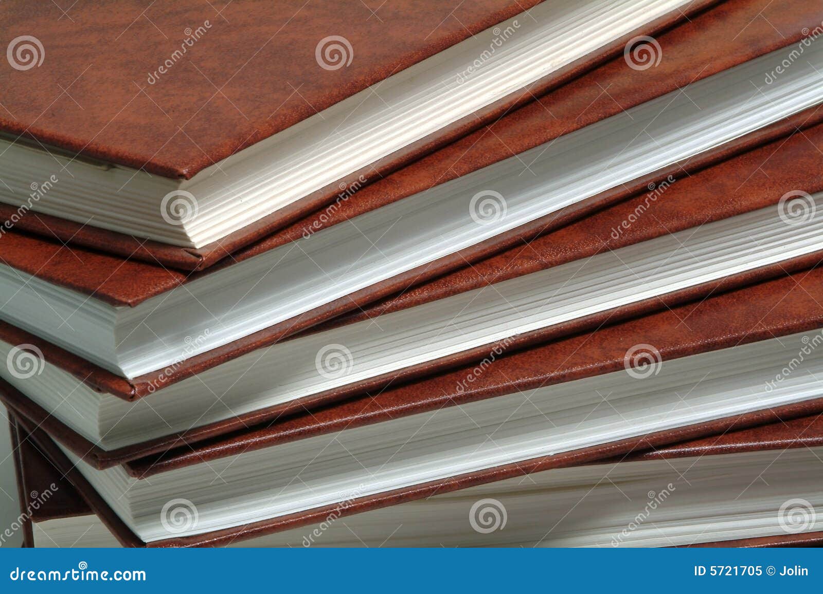Stack of Books with Leather Cover Stock Image - Image of college ...