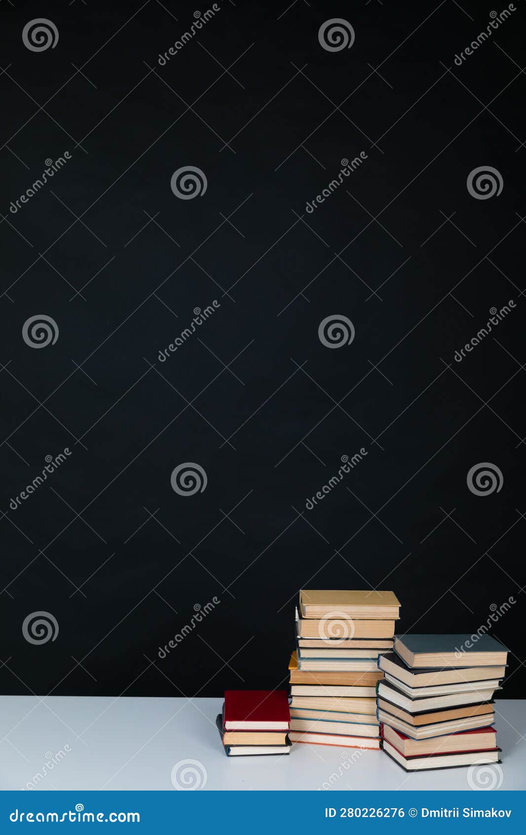 A Stack of Books in the Library on a Black Background Training ...