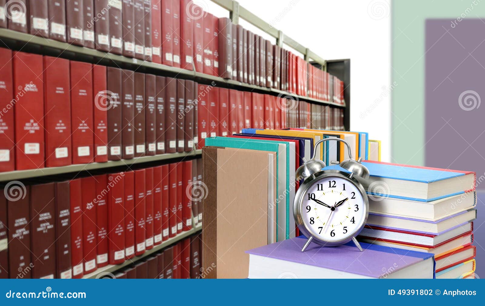 Stack of books in library stock photo. Image of concept - 49391802