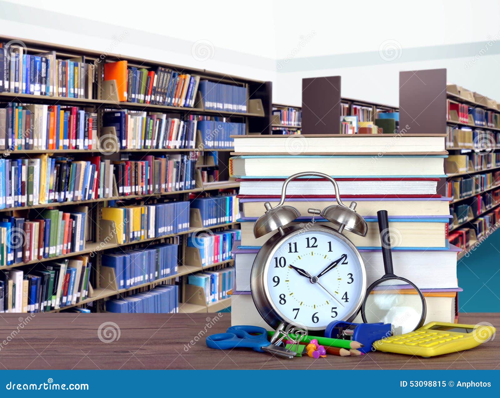 Stack of books in library stock image. Image of colorful - 53098815