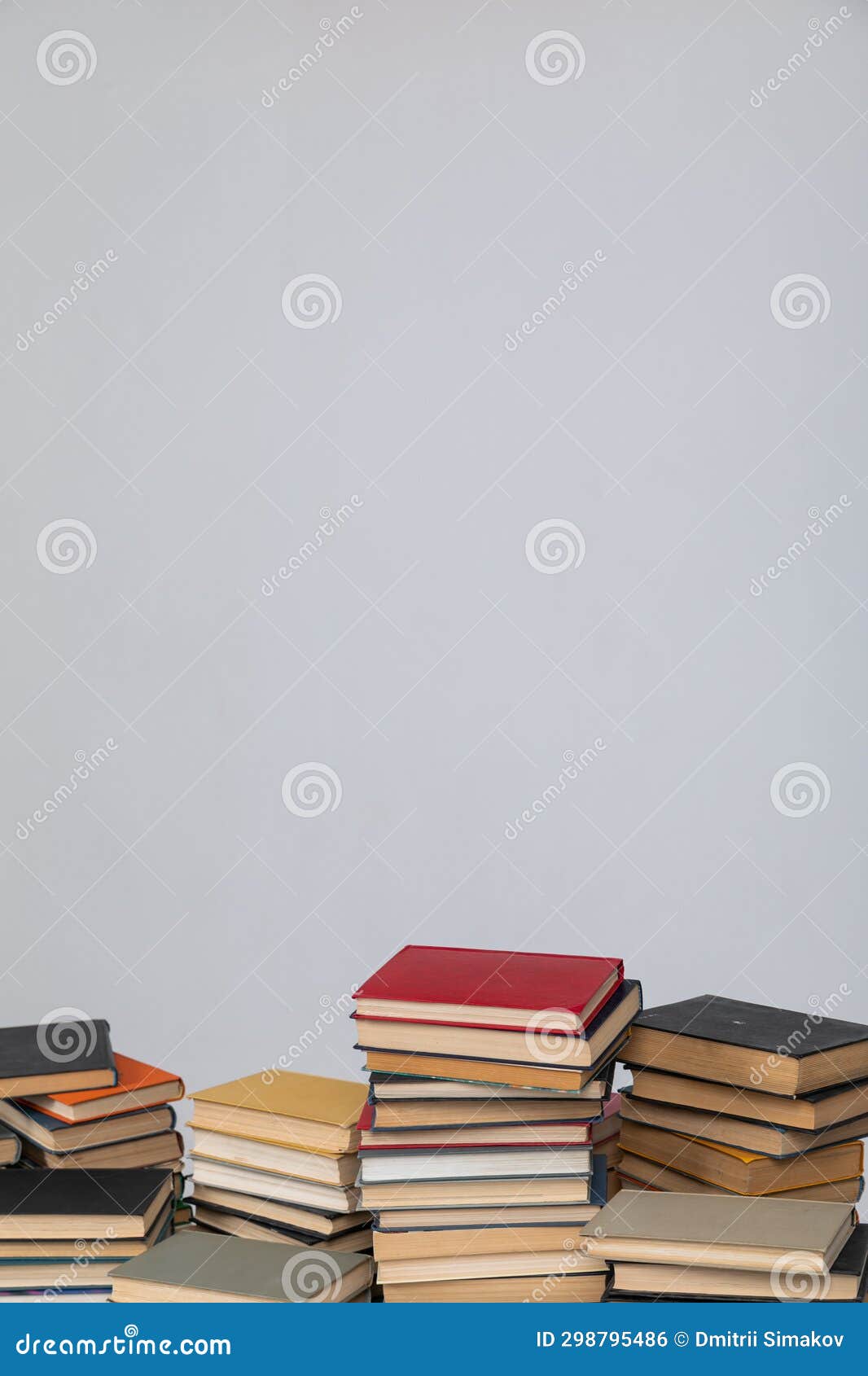 Stack of Books on a Light Background Library Education Stock Photo ...