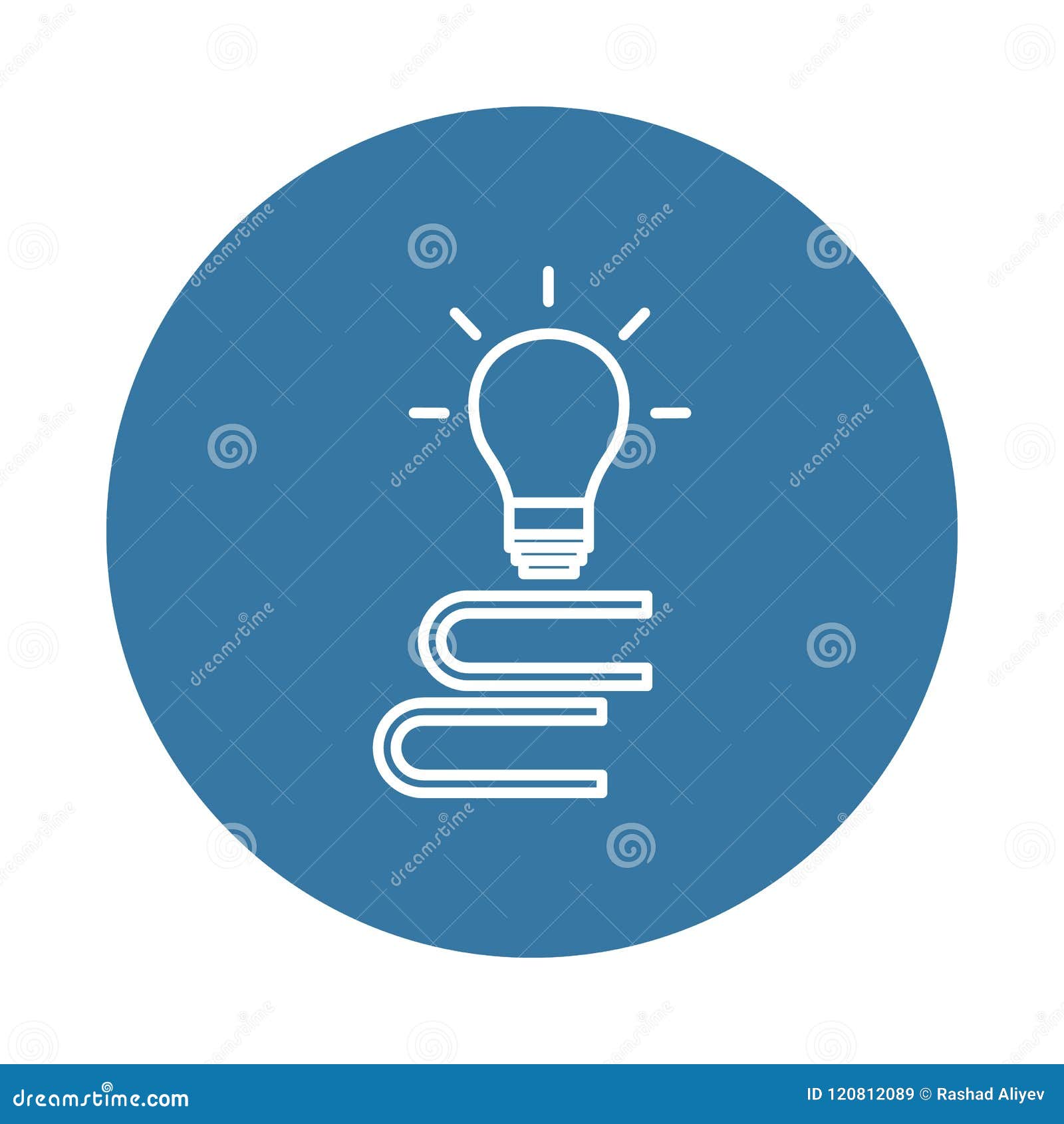 A Stack of Books and a Light Bulb Icon. Element of Books and Magazines ...