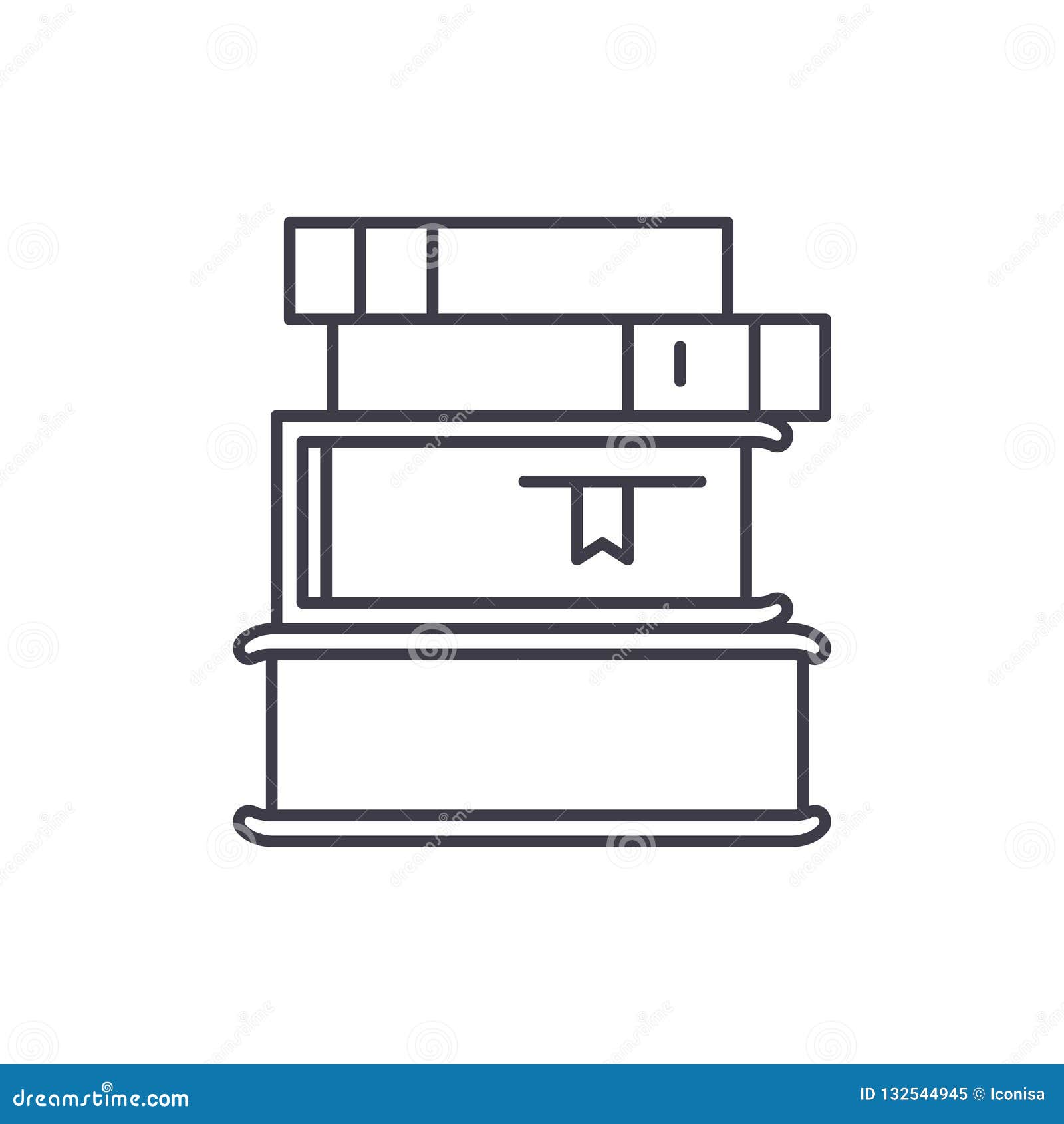 Stack of Books Line Icon Concept. Stack of Books Vector Linear ...