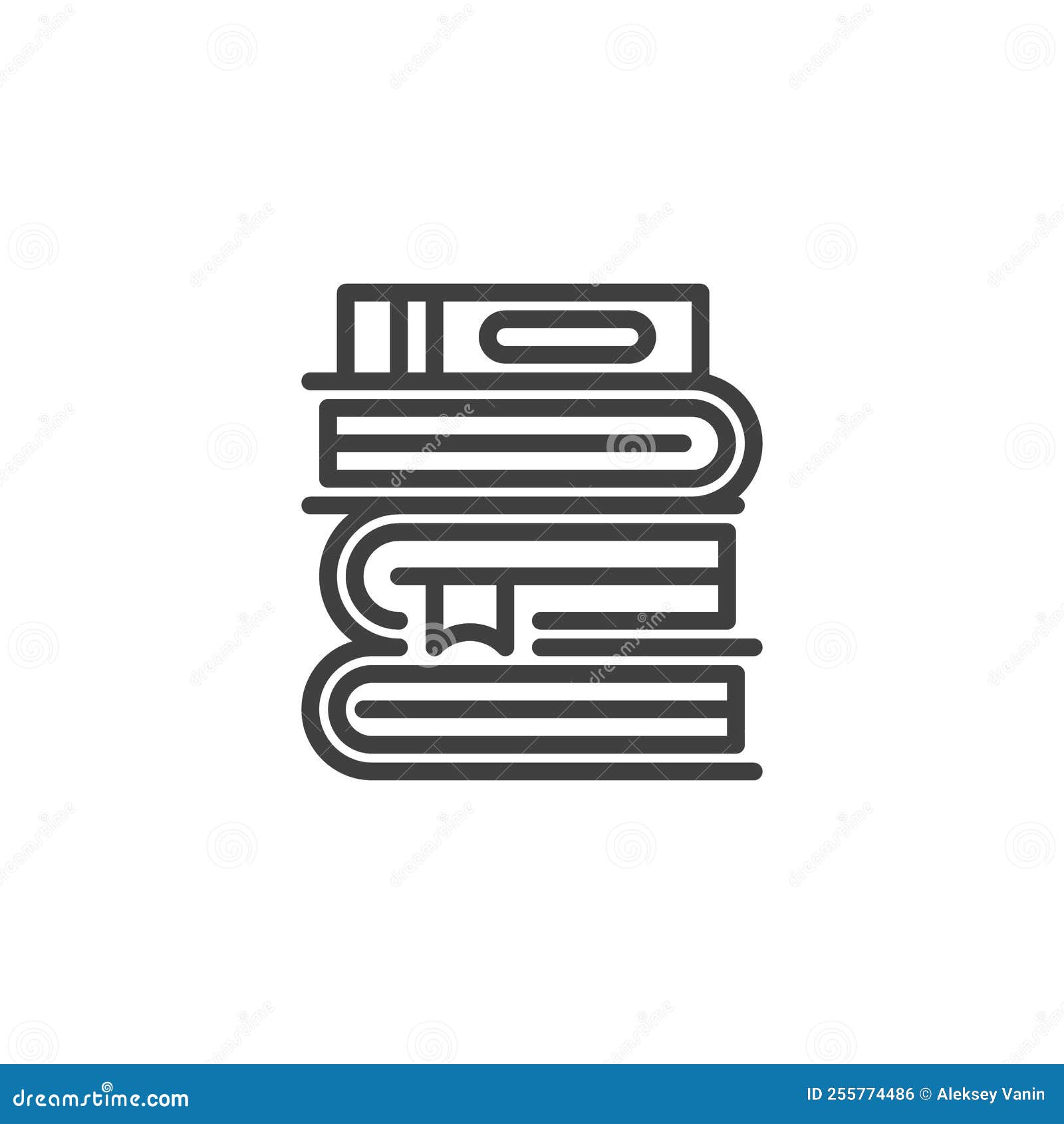Stack of books line icon stock vector. Illustration of stack - 255774486