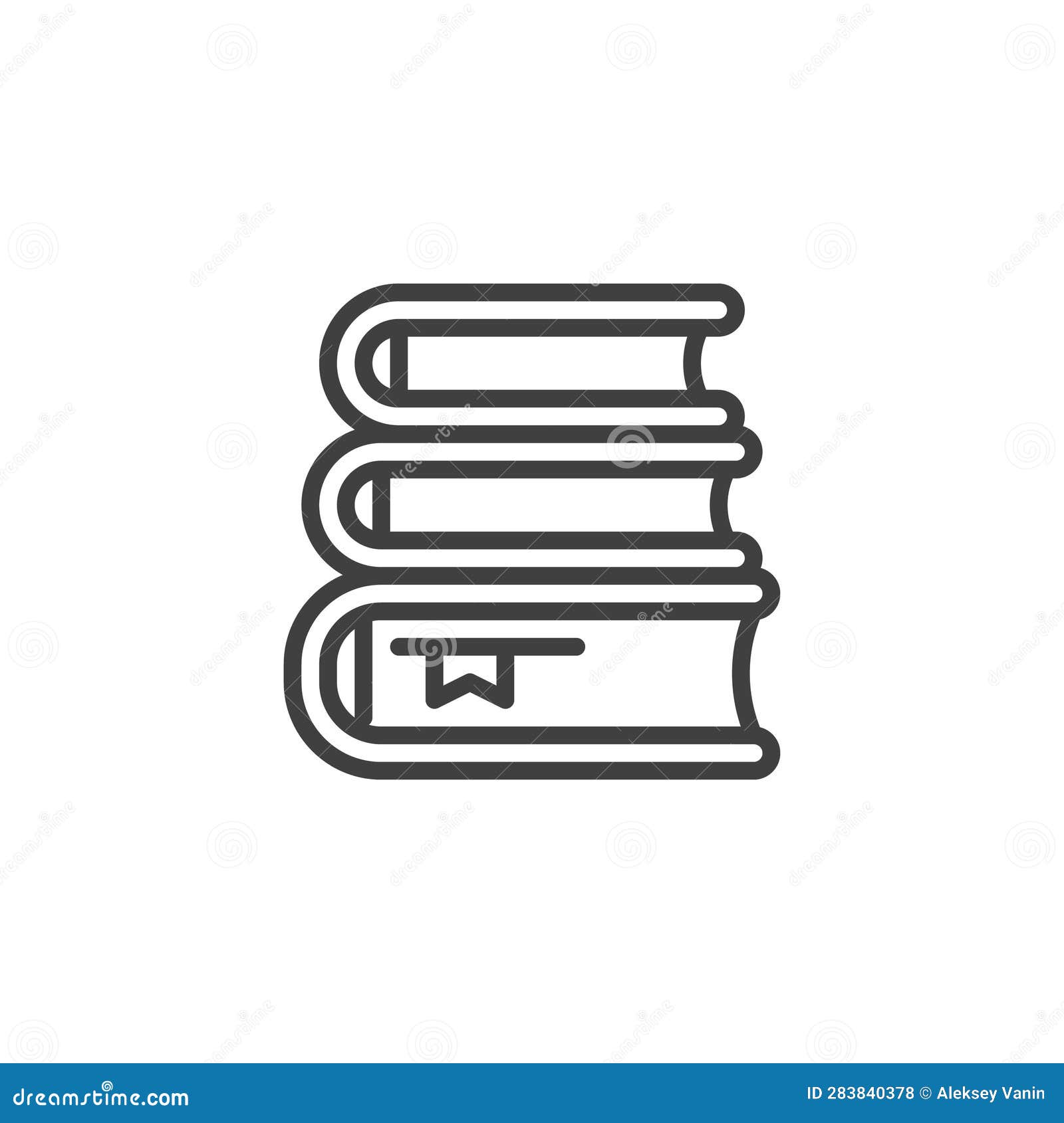 Stack of books line icon stock vector. Illustration of icon - 283840378