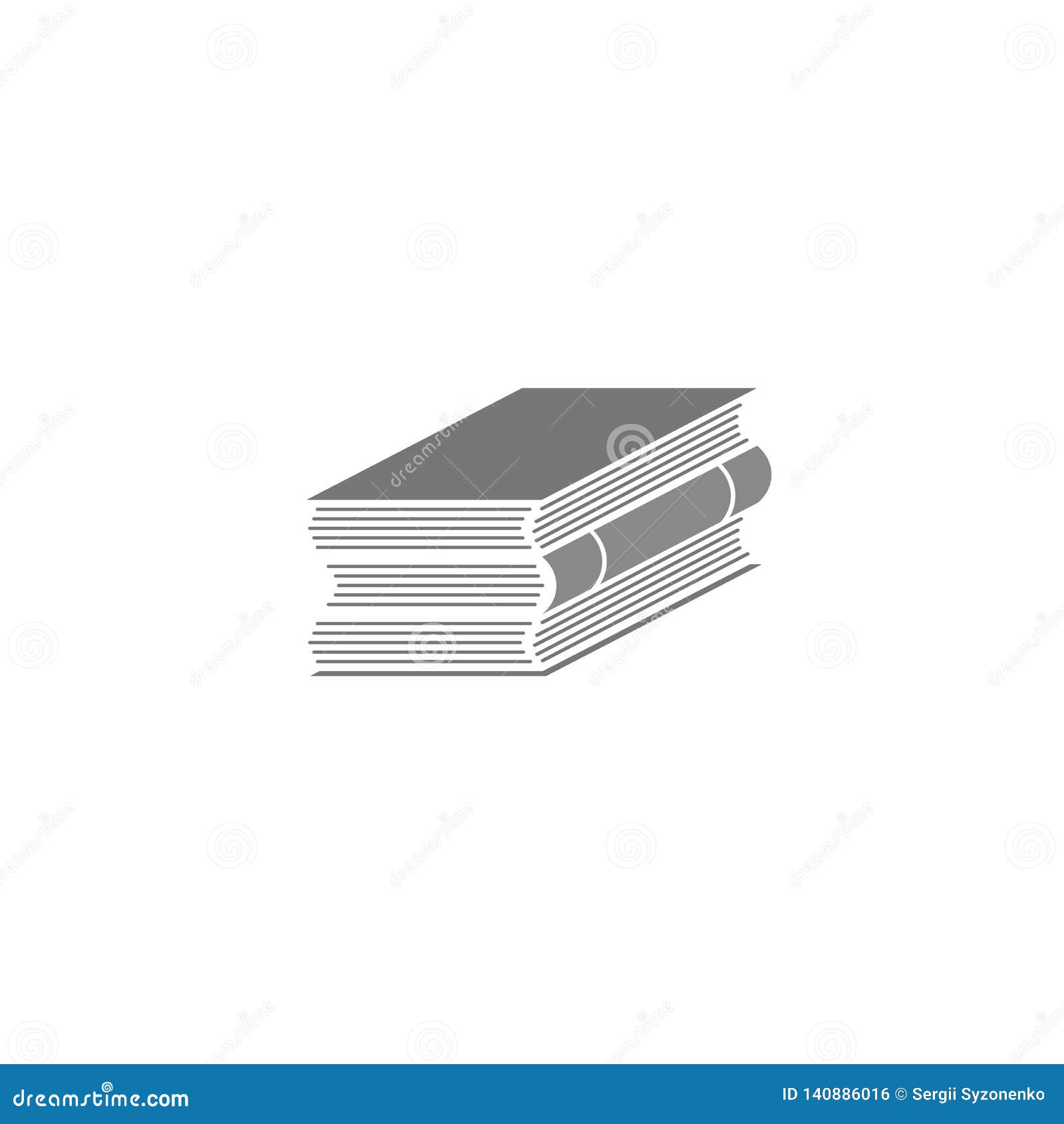 Stack of Books Logo, Education Mockup Grey Icon Stock Vector ...