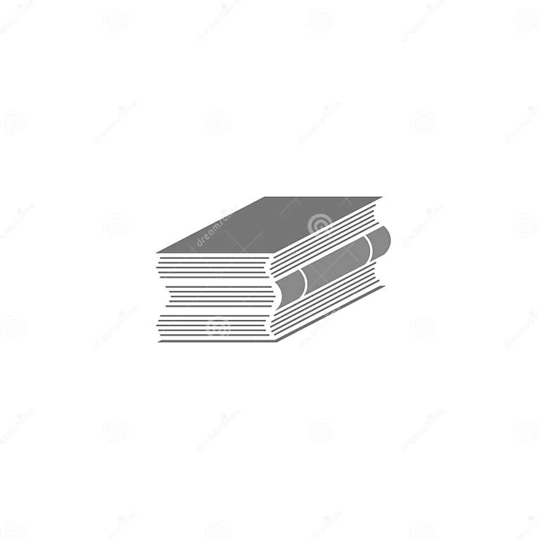 Stack of Books Logo, Education Mockup Grey Icon Stock Vector ...