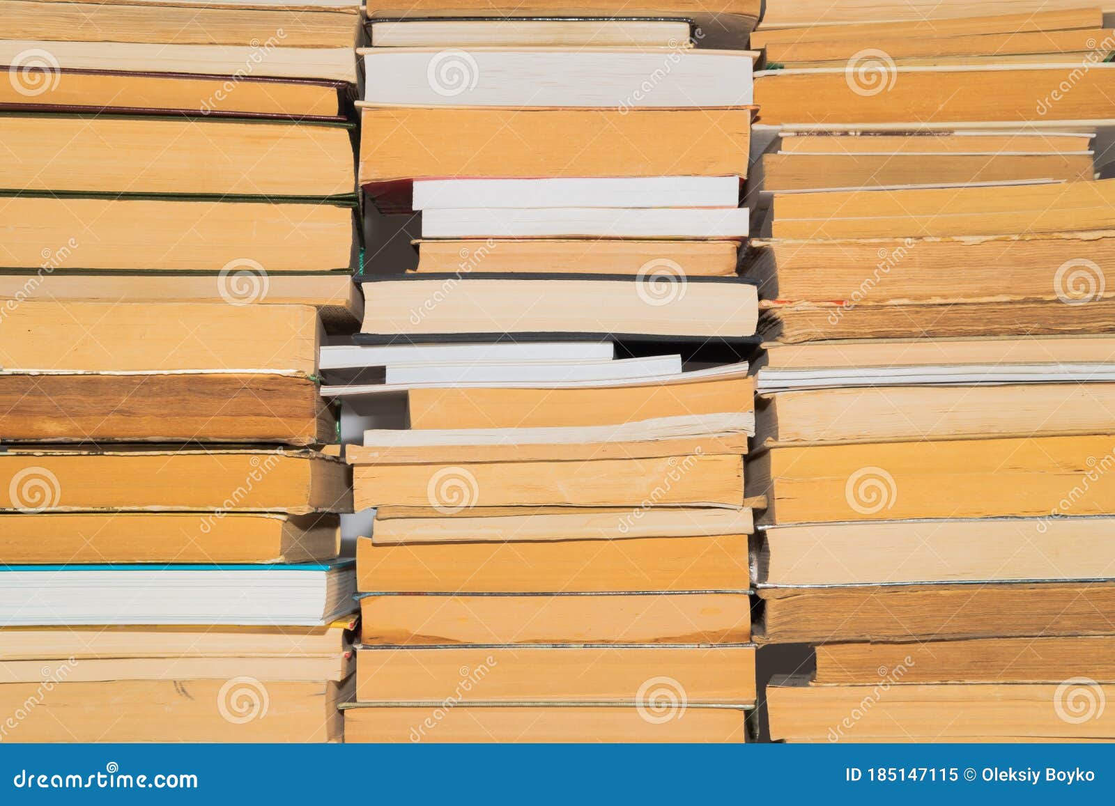Stack of Books in Neutral Backdrop. Stock Image - Image of abstract ...