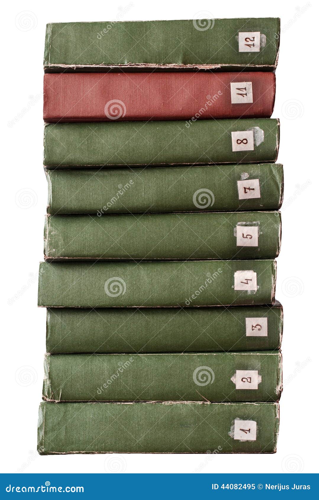 Stack of Books with a Numbers on Spines Stock Image - Image of ...