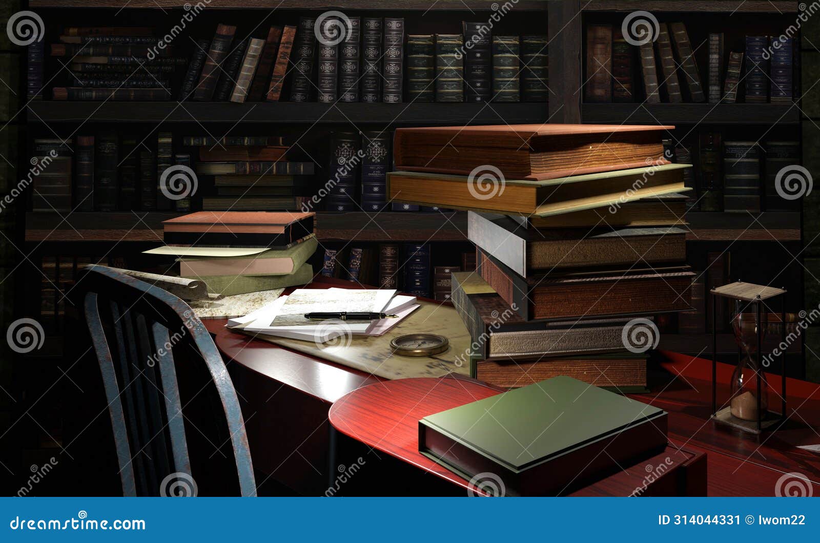 Stack of Books on Office Desk Stock Image - Image of literature, shelf ...