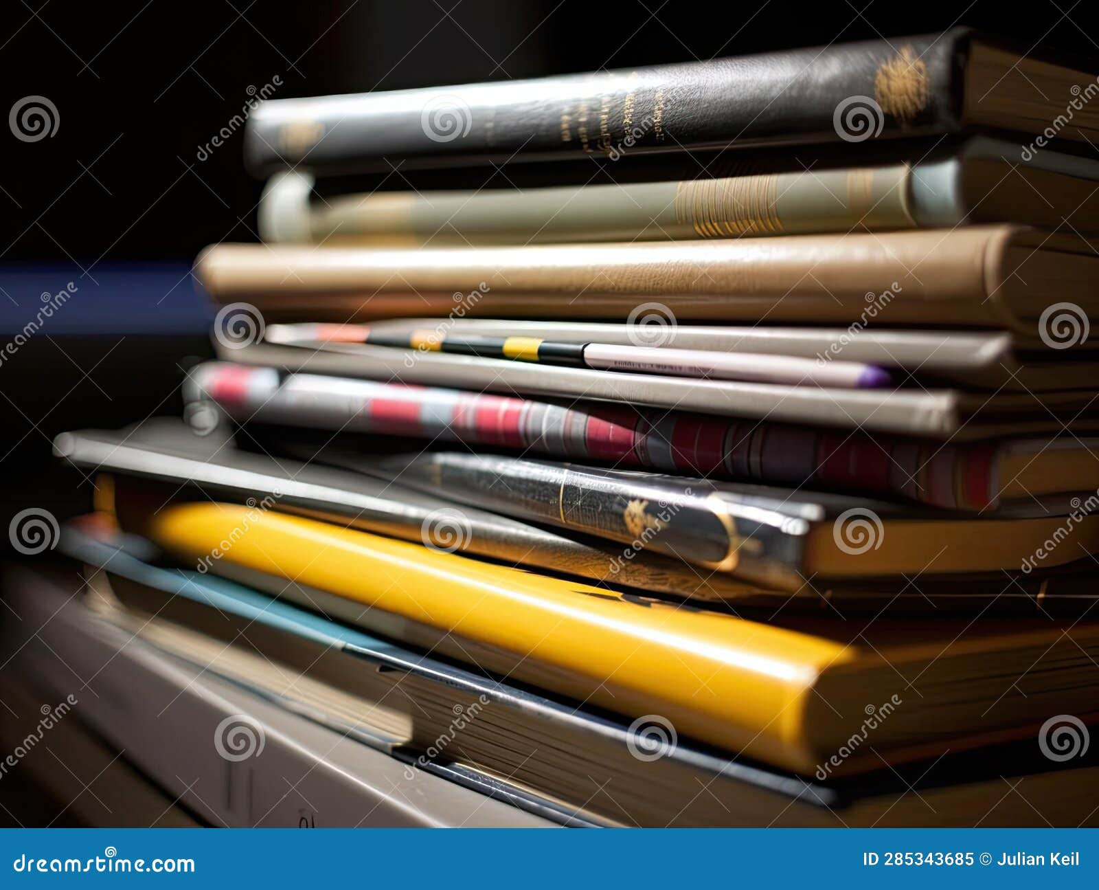 Stack of Books on Office Management Side View Stock Illustration ...