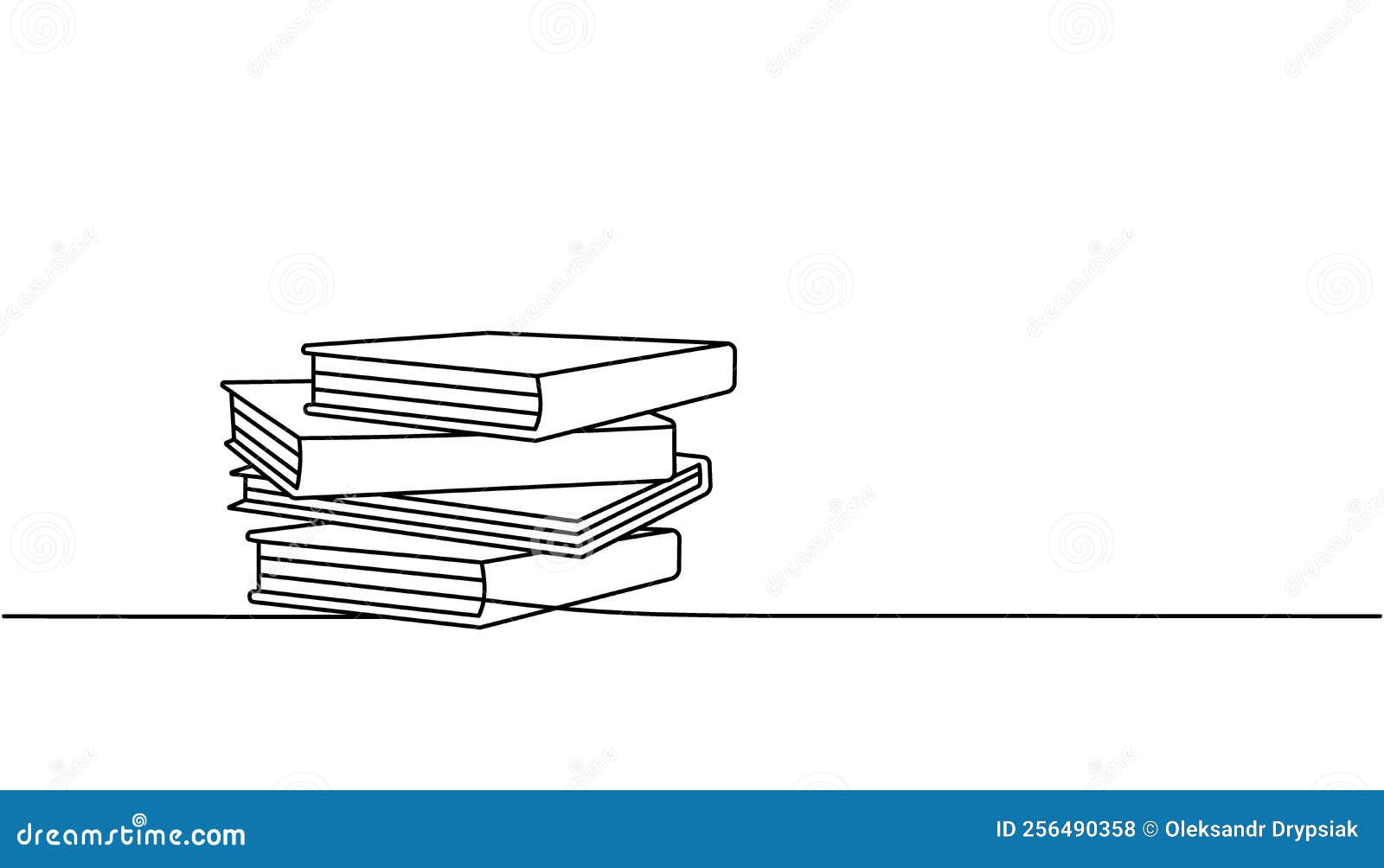 Stack of Books One Line Continuous Drawing. Bookstore, Library ...