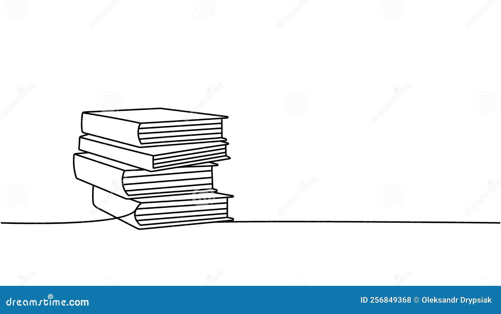 Stack of Books One Line Continuous Drawing. Bookstore, Library ...