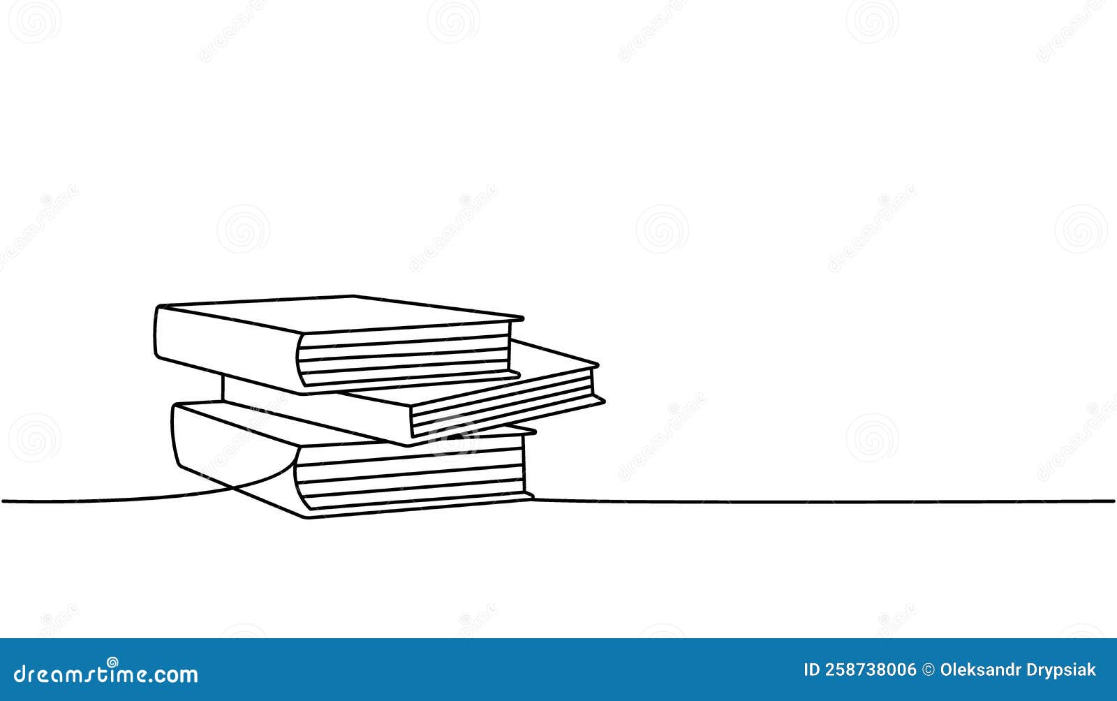 Stack of Books One Line Continuous Drawing. Bookstore, Library ...