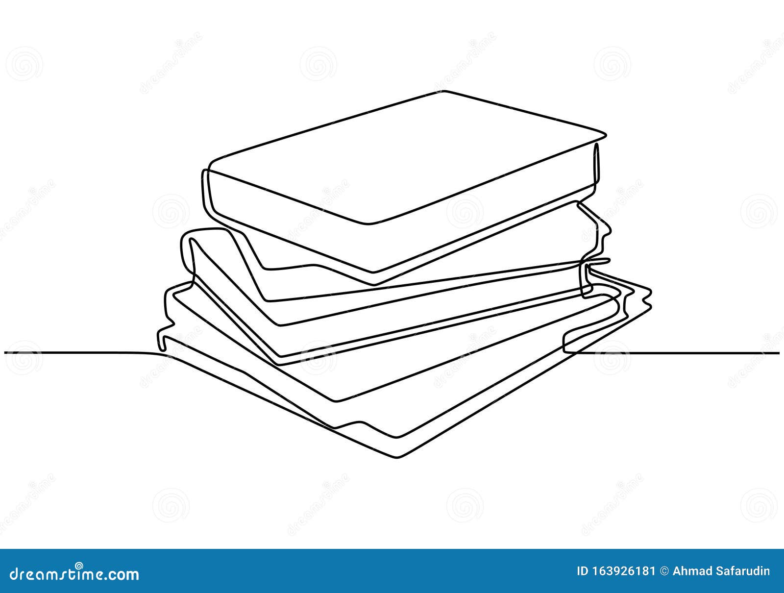 Stack of Books One Line Drawing Vector Minimalism and Simplicity ...