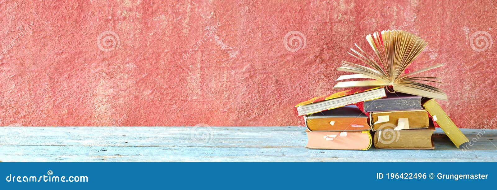 Stack of Books and Open Book. Reading,literature,education,library,home ...