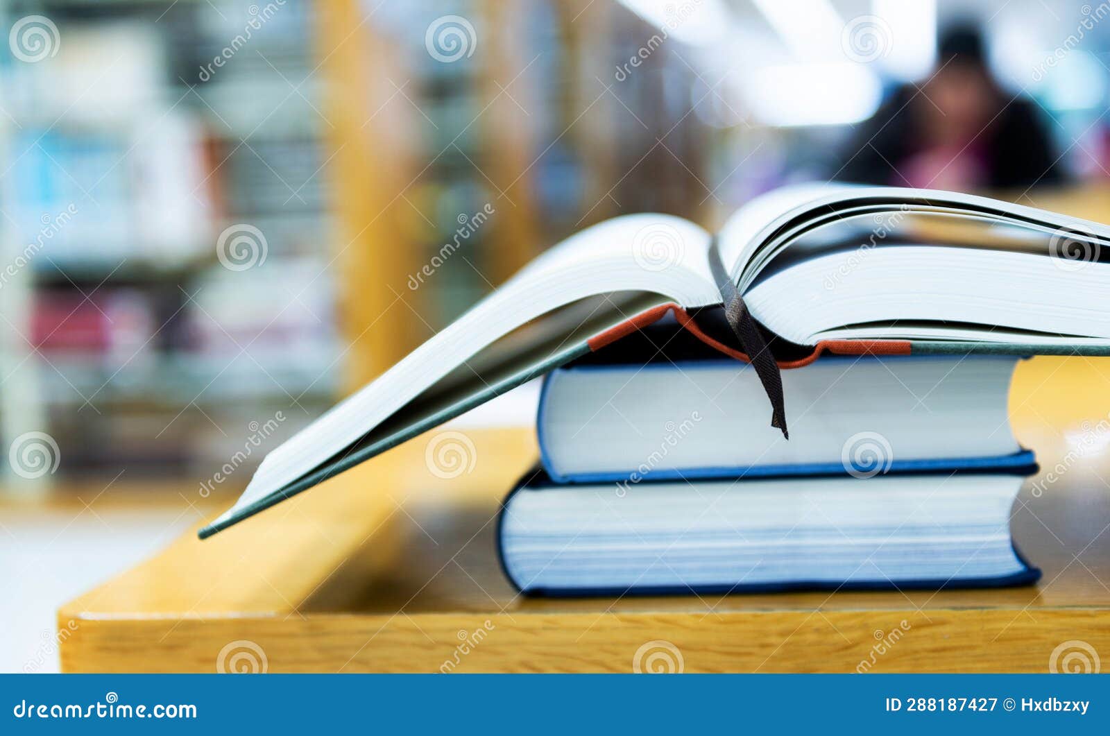 Books Opened on Library Desk Stock Image - Image of empty, knowledge ...