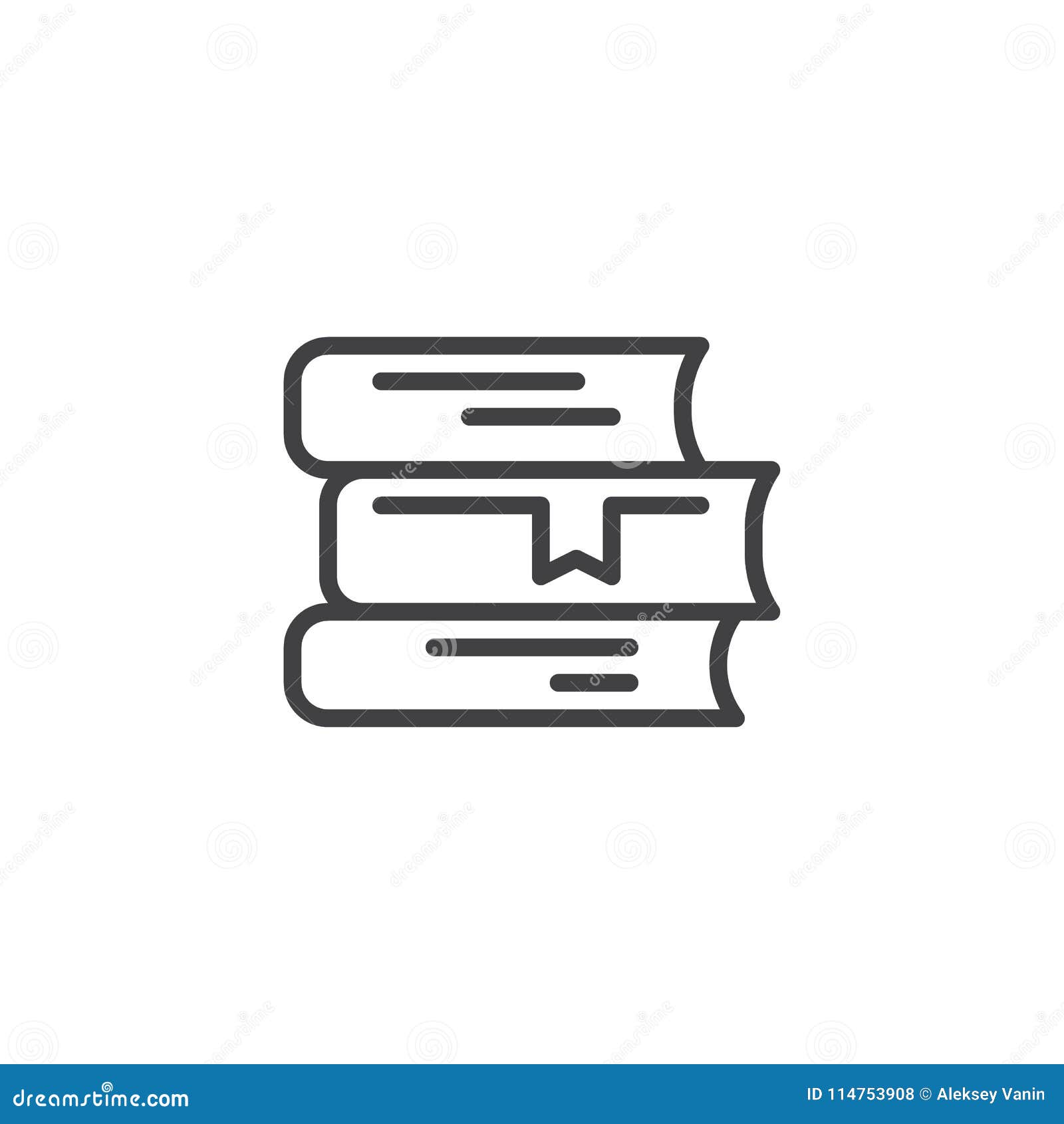 Stack of Books Outline Icon Stock Vector - Illustration of education ...