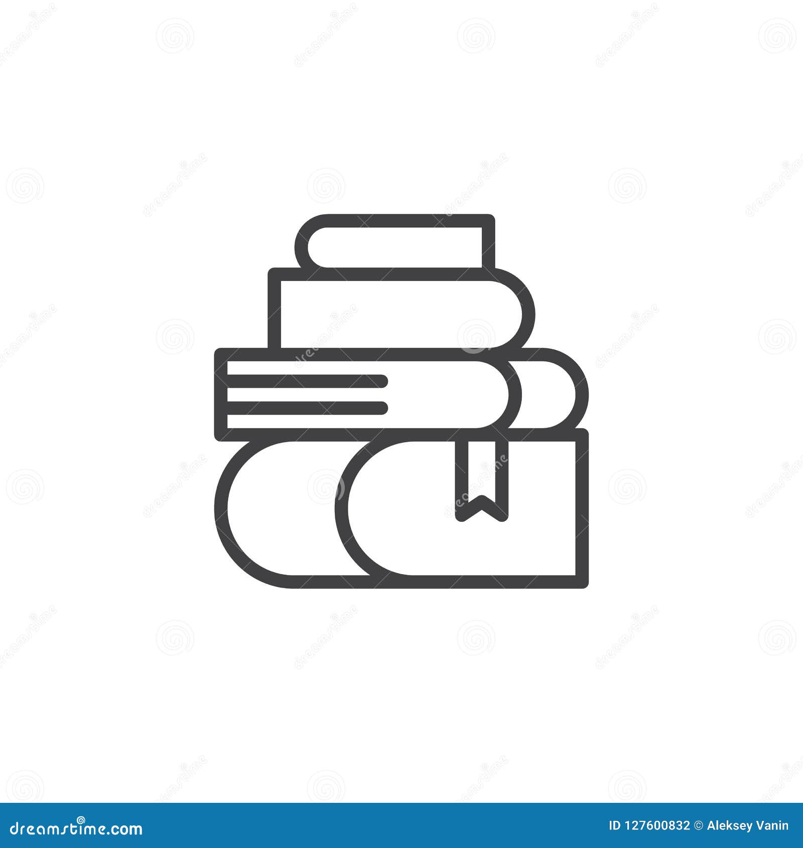 Stack of Books Outline Icon Stock Vector - Illustration of information ...