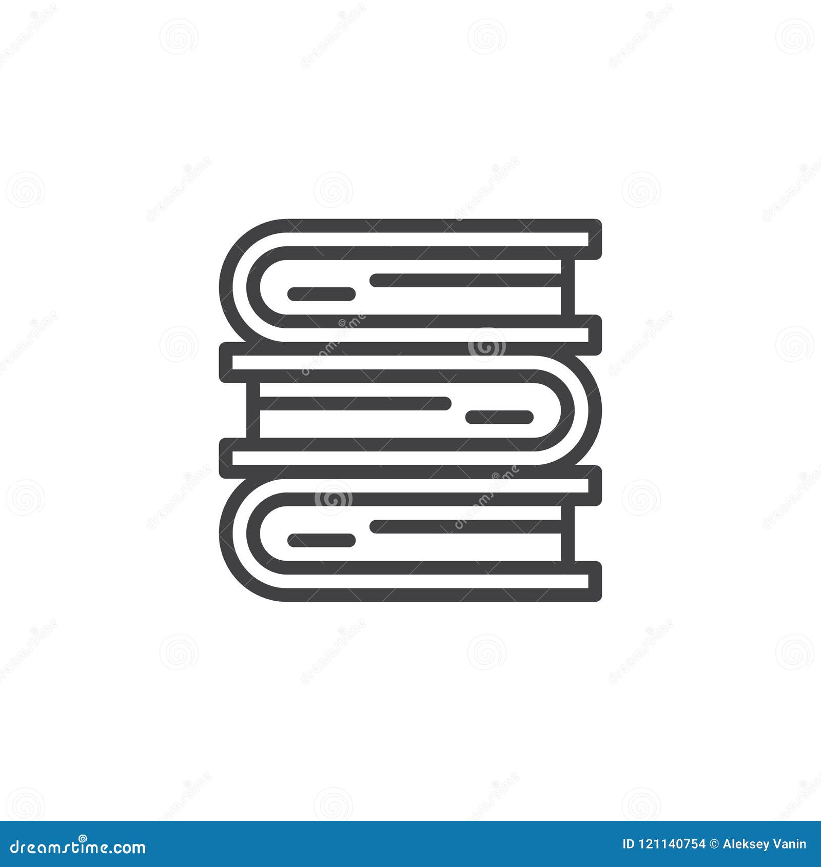Stack of Books Outline Icon Stock Vector - Illustration of symbol ...