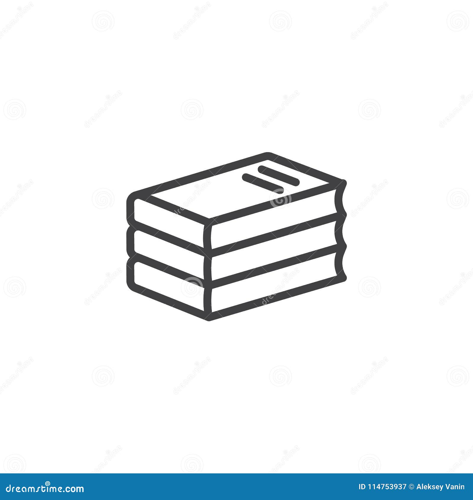 Stack of Books Outline Icon Stock Vector - Illustration of line ...
