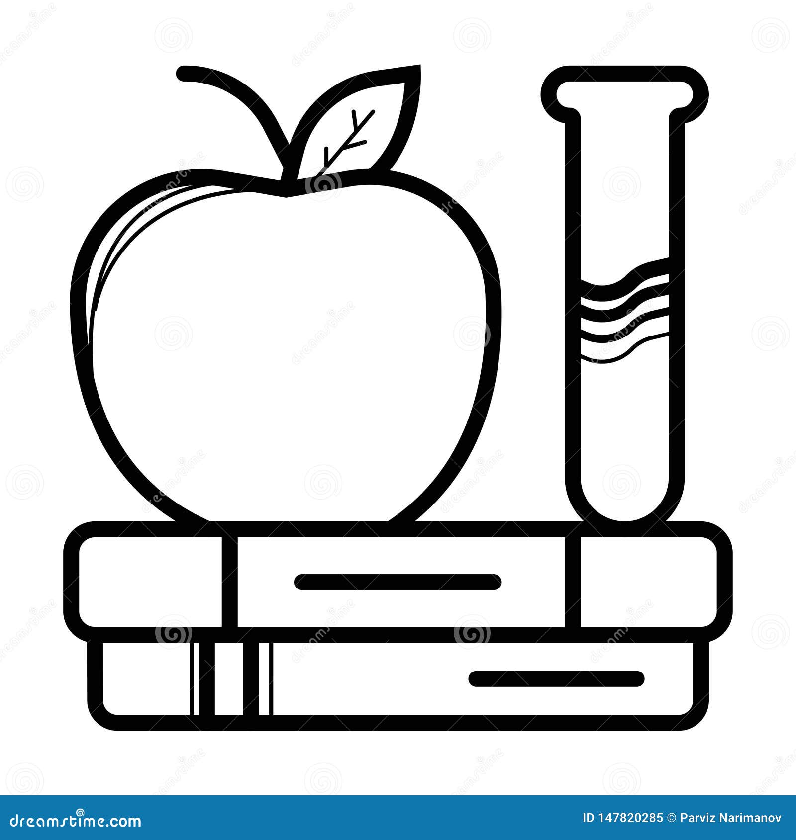 Stack of Books Outline Silhouette and Apple. Isolated on White ... Stack of Books Outline Silhouette and Apple. Isolated on White ...