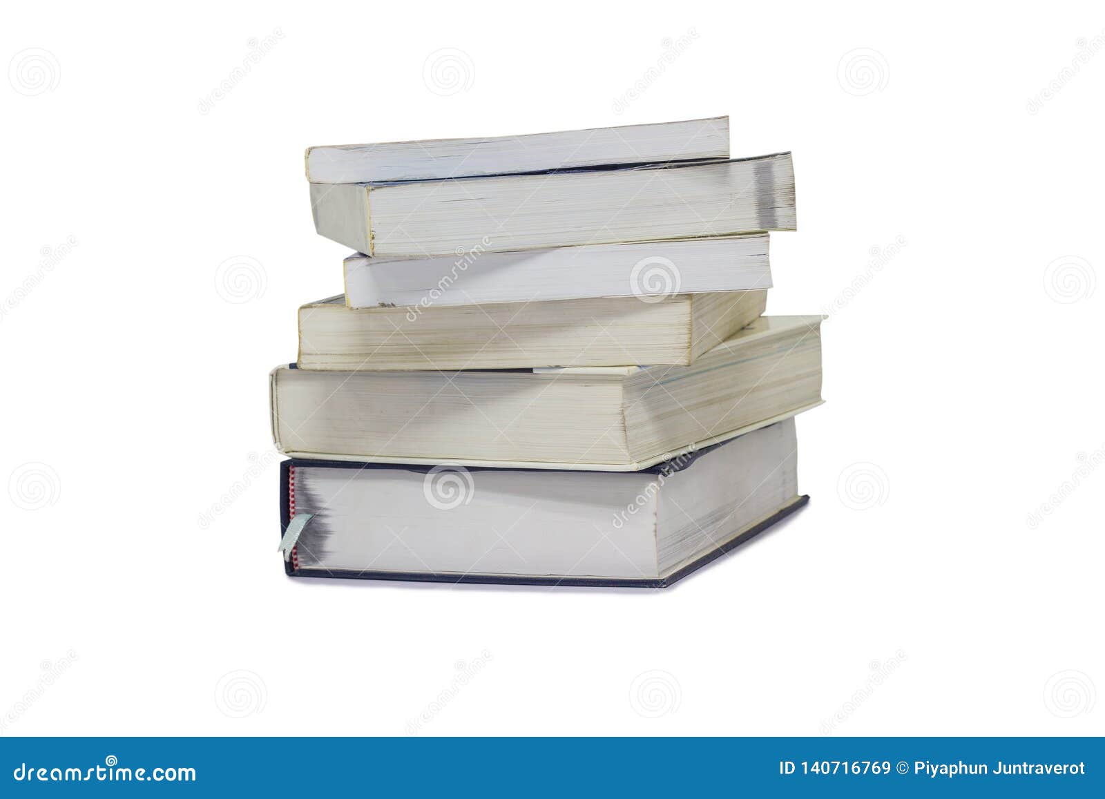 Stack of Books Overlapping Isolated White Background Stock Image ...