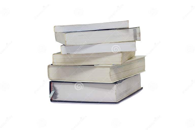 Stack of Books Overlapping Isolated White Background Stock Image ...