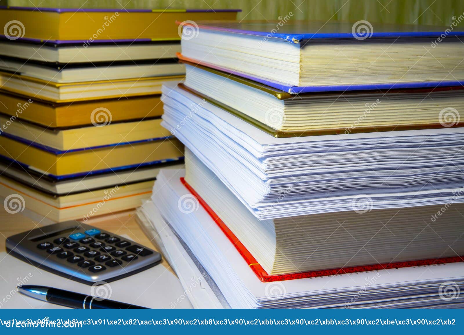 Books and Papers on the Table Stock Photo - Image of data ...