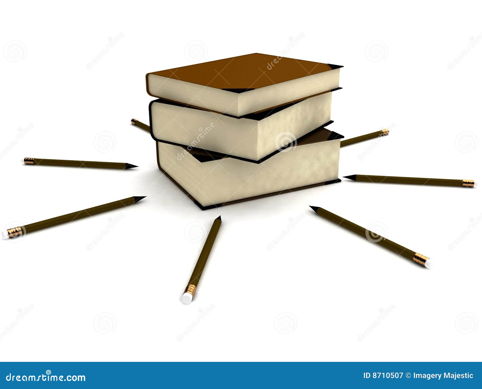 Stack of books and pencils stock illustration. Illustration of ...