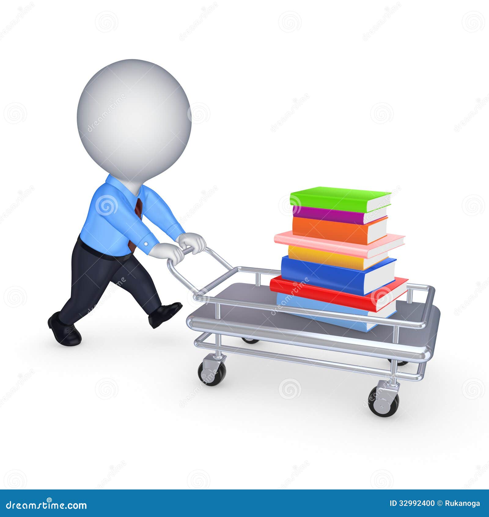 Stack of Books on a Pushcart. Stock Illustration - Illustration of ...