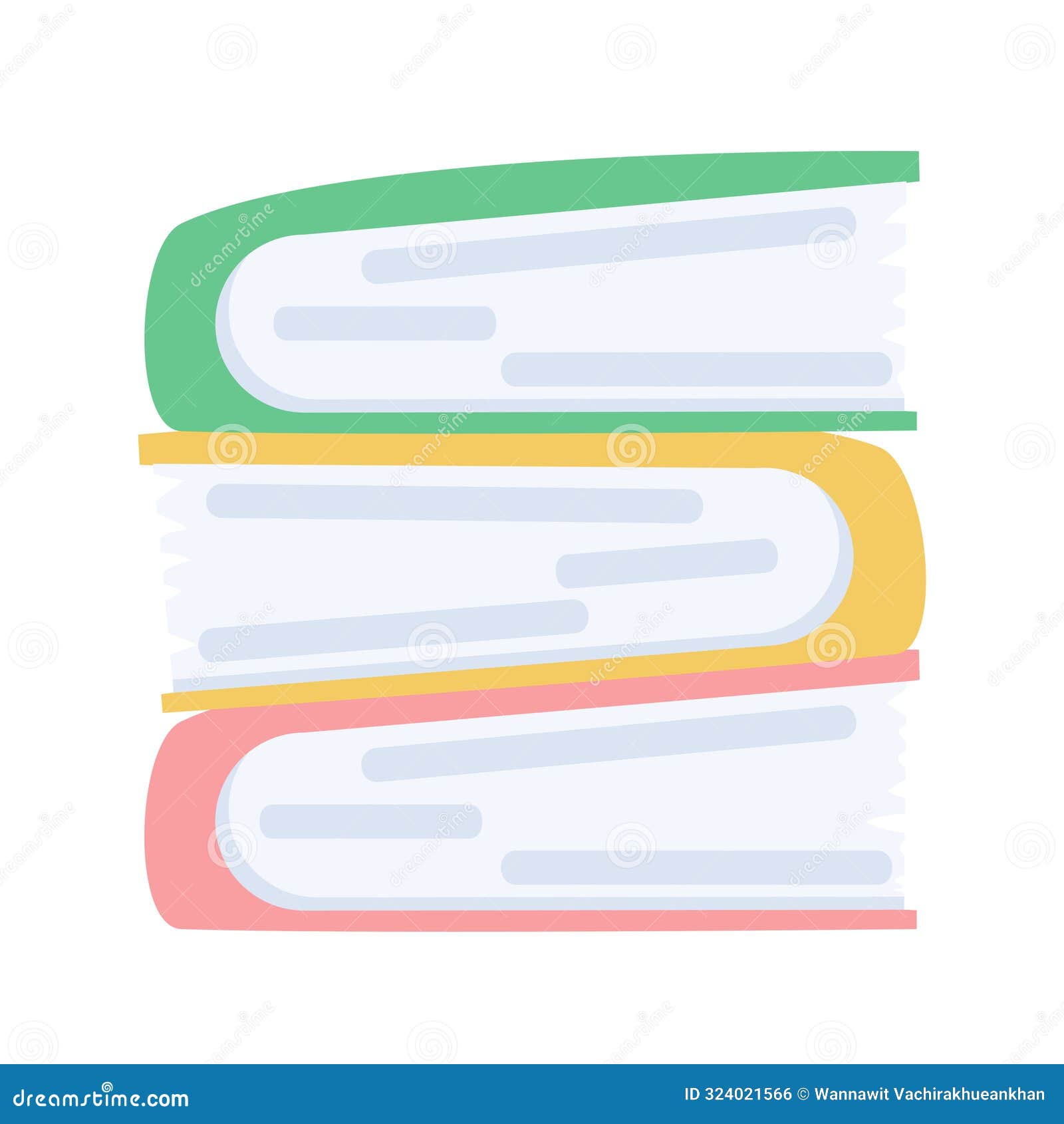 Stack of Books for Reading and Education Flat Stock Illustration ...