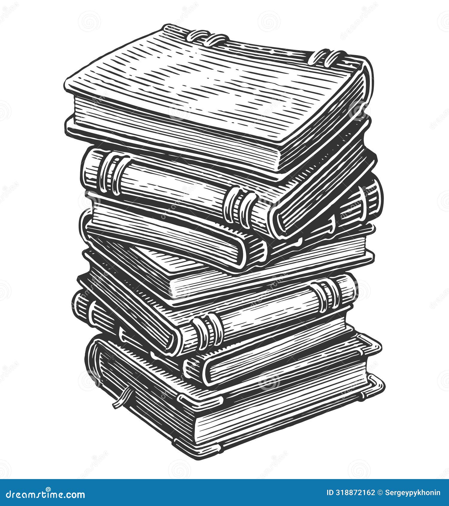 Stack of Books. School Study Education Textbooks Pile. Bookstore ...