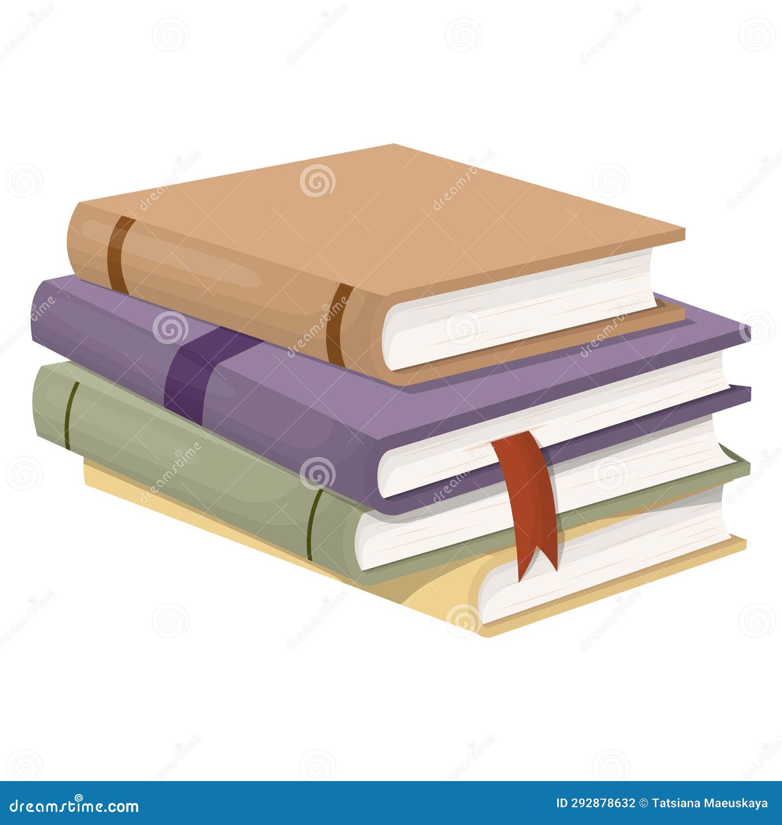 A Stack of Books. a Stack of School Textbooks Stock Vector ...