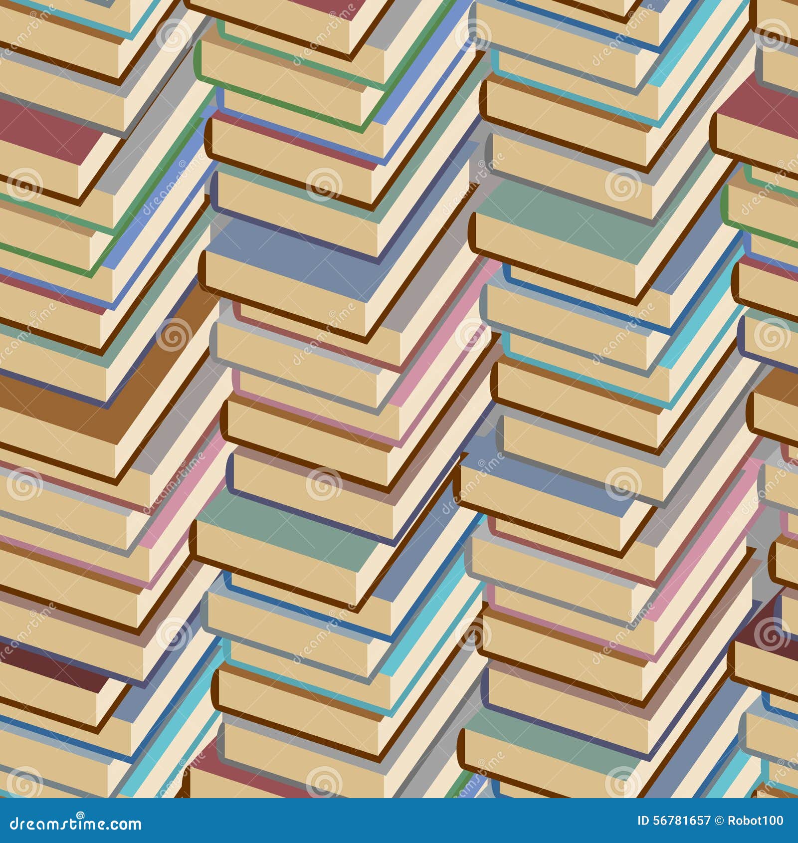 Stack of Books Seamless Pattern. Vector Background Stock Vector ...