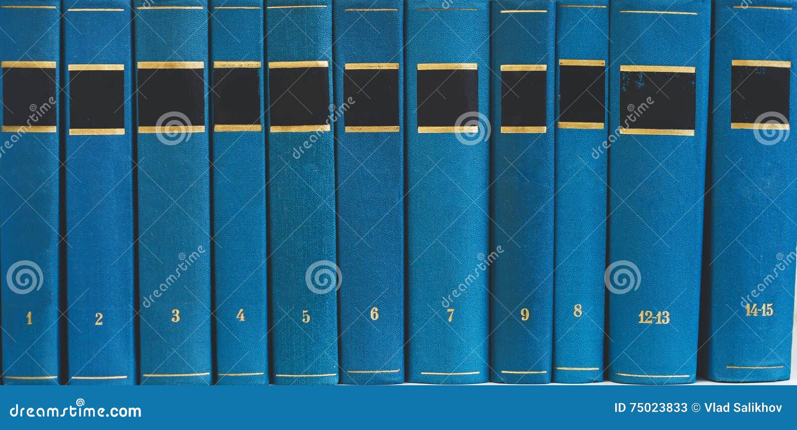 Stack of Books on the Shelf, Blank Spines Stock Image - Image of ...