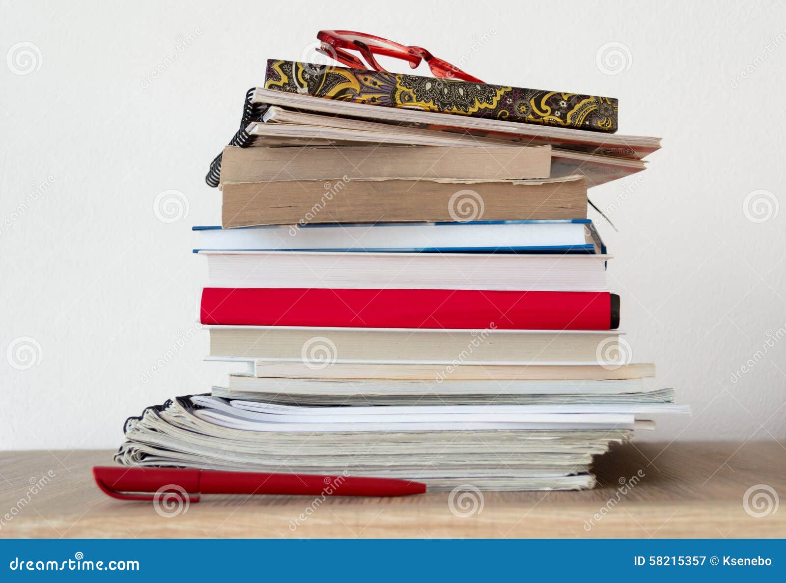 Stack of Books on the Shelf Stock Image - Image of colorful, paper ...