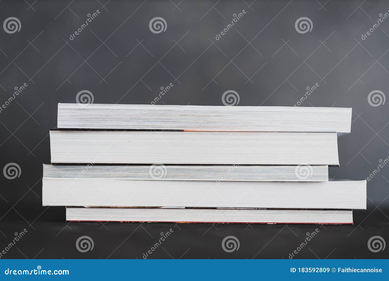 Stack of Books Shot from Eye Level with Shallow Depth of Field Stock ...