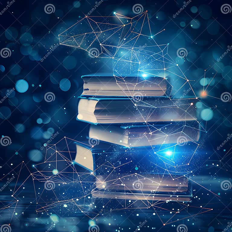 Books Transforming into Digital Knowledge Streams Stock Photo - Image ...