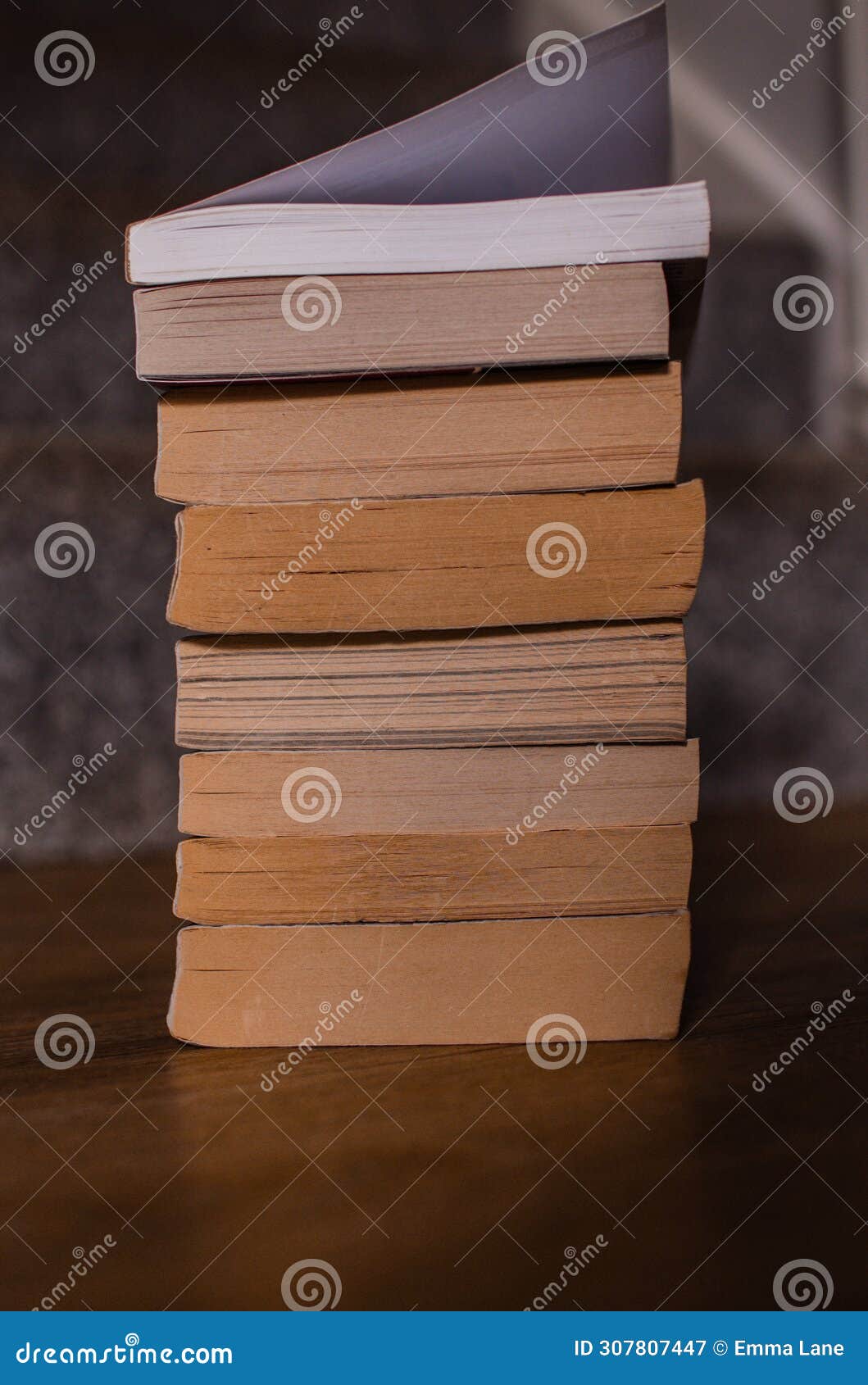 A Stack of Books from a Side View with Different Textures and Colours ...