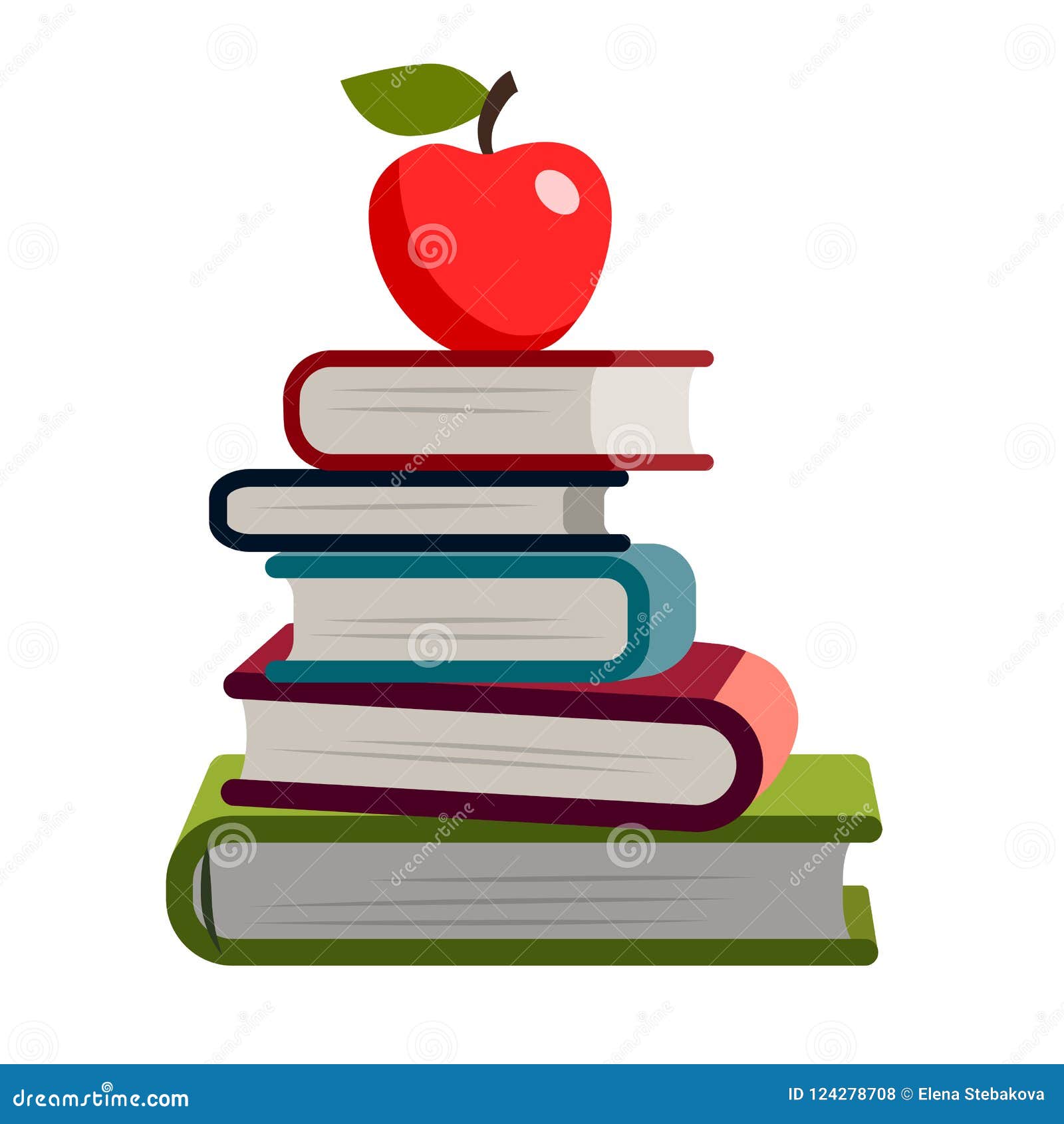 Stack of Books Simple Flat Vector Illustration. Hardback Books W Stock ...