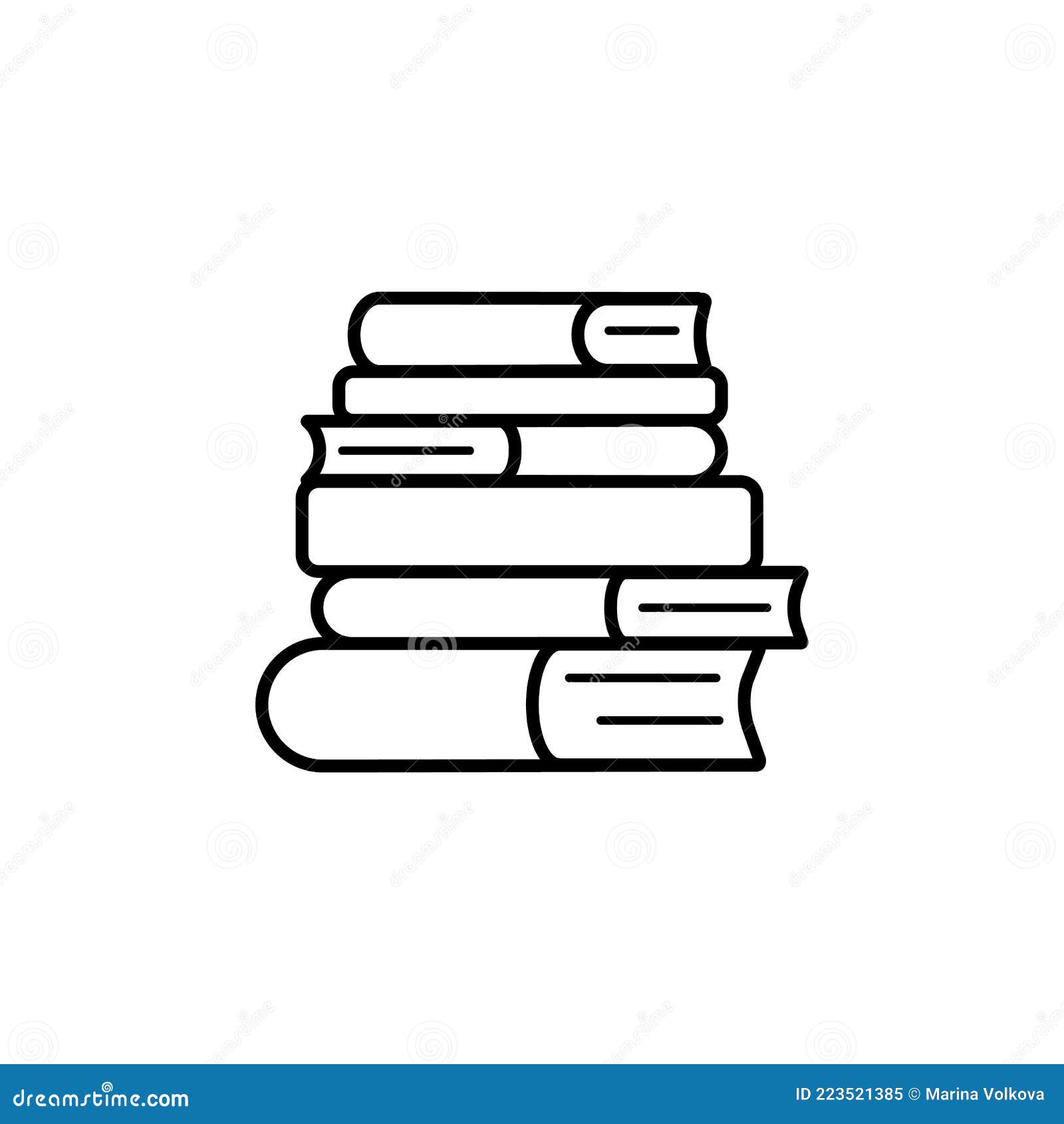 Stack of Books, Simple Linear Icon on White Background Stock Vector ...