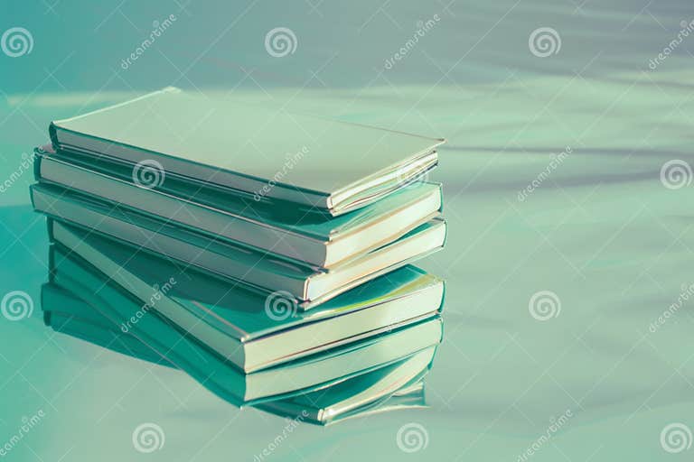 A Stack of Books Sitting on Top of Each Other on a Table Stock Image ...