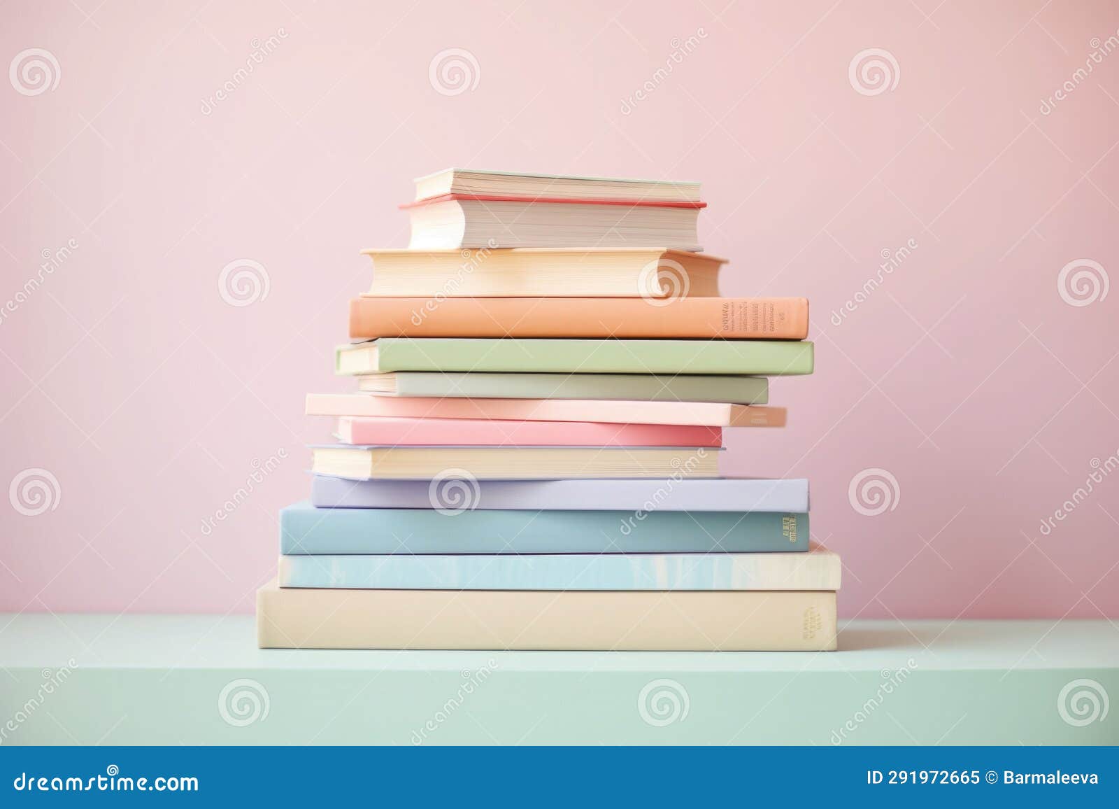Stack of Books in Soft Pastel Colors. Generative AI Stock Illustration ...
